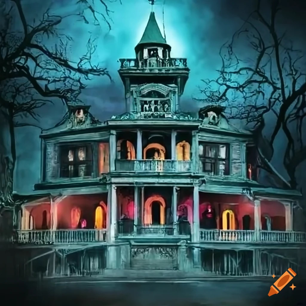 Image of a haunted mansion on Craiyon