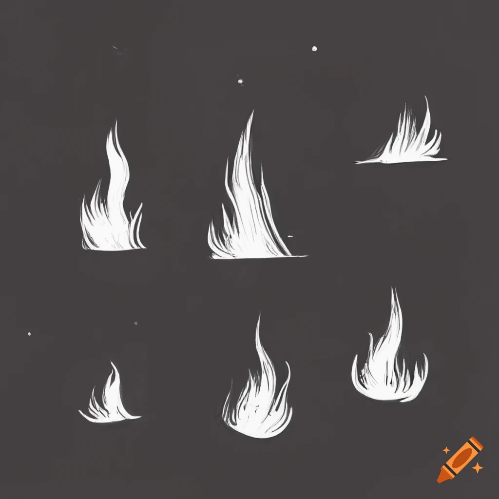 Doodle art of a small flame in darkness on Craiyon