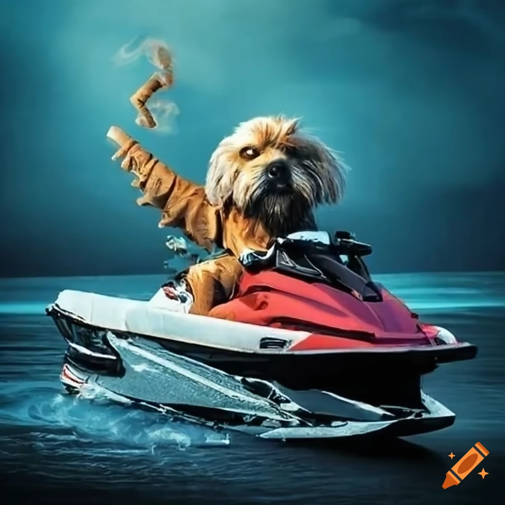 Monkey riding a jet ski on Craiyon