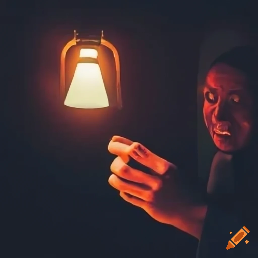 Image representing a blind man with a lamp on Craiyon