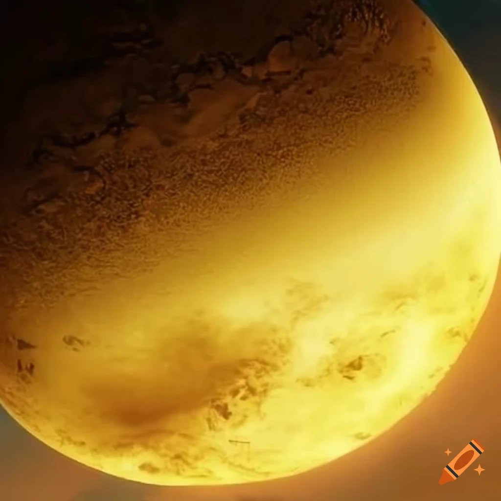 Rust-colored industrial planet viewed from space on Craiyon