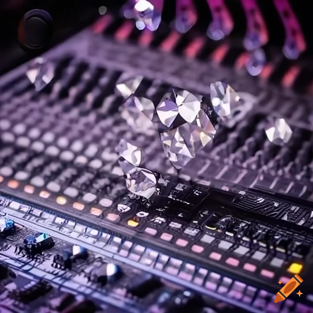 Diamonds spilling on a mixing board
