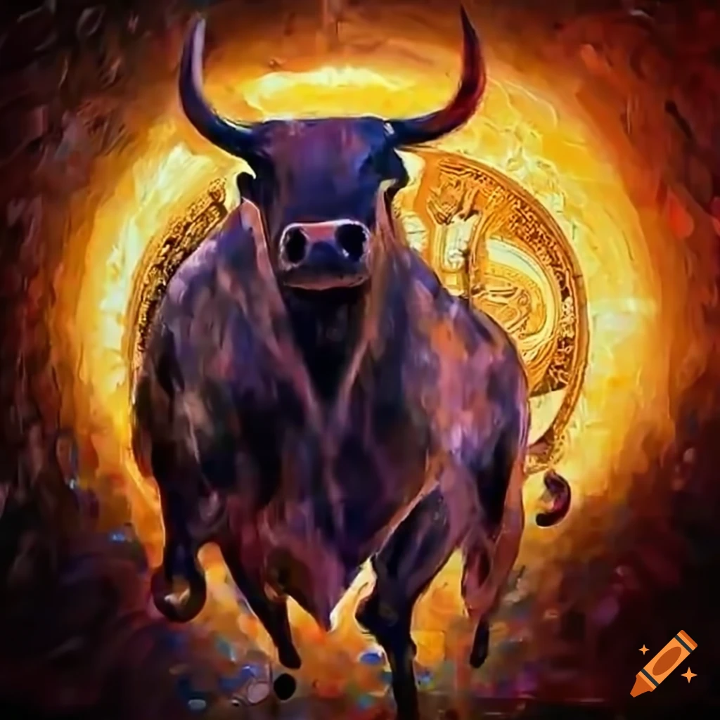 Bitcoin with a bullish logo on Craiyon