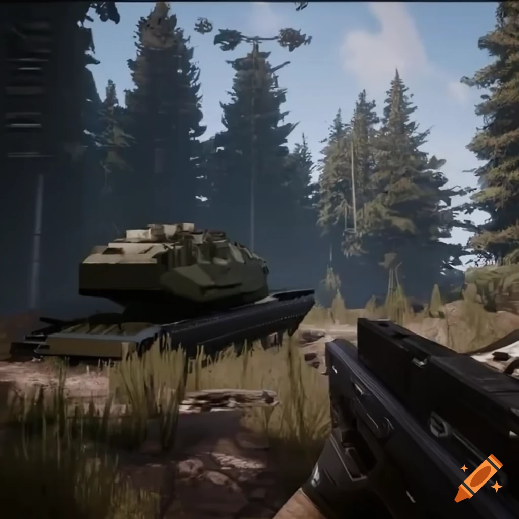 Unreal engine 5 sci-fi u.s. soldiers with u.s. flag with sci-i tank ...