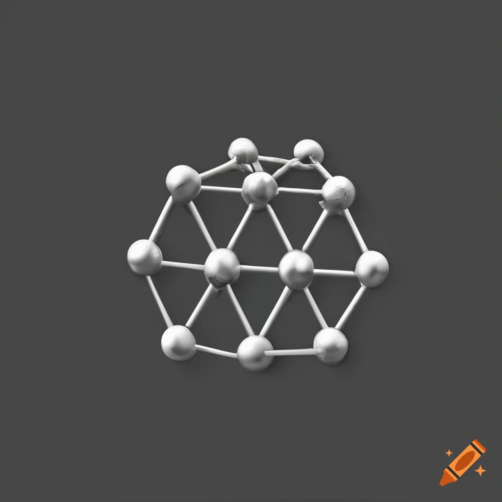 Monochrome logo of a physics institute with a graphene crystal on Craiyon