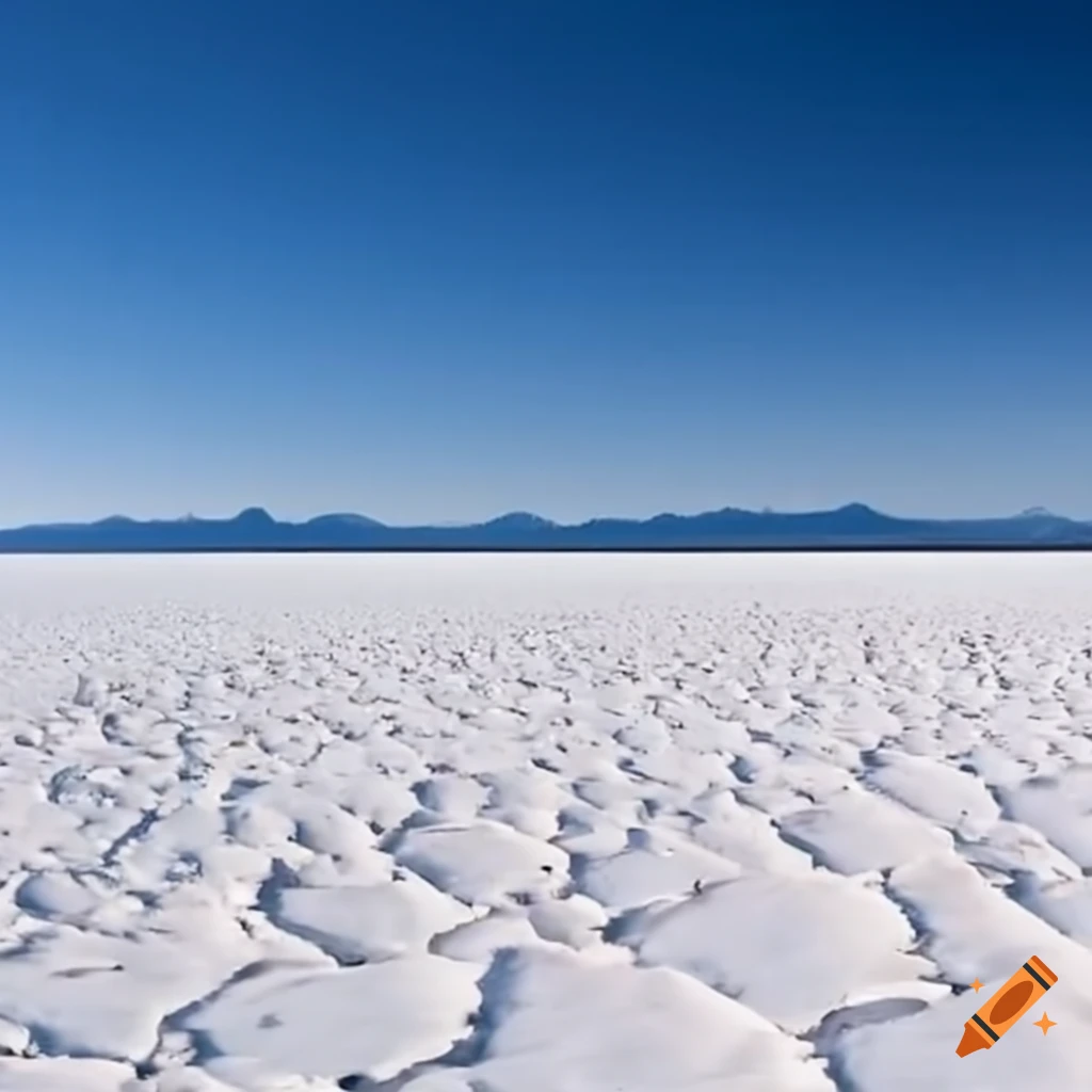 Surreal view of salt flats