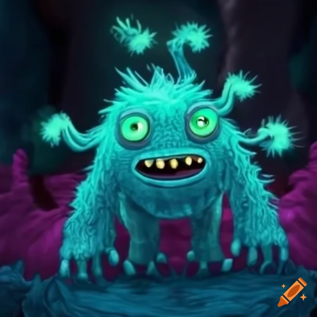 Neon digital monster from my singing monsters on Craiyon