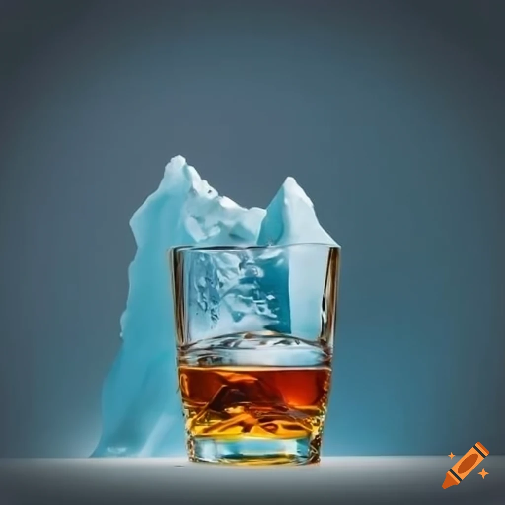 Whisky on the rocks with an iceberg