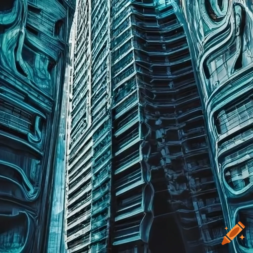 Surreal black penrose labyrinth metallic building in 4k resolution on ...