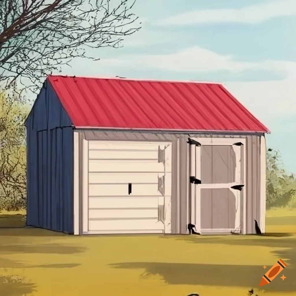 Sketch of a farm shed with concrete floor and corrugated iron cladding ...