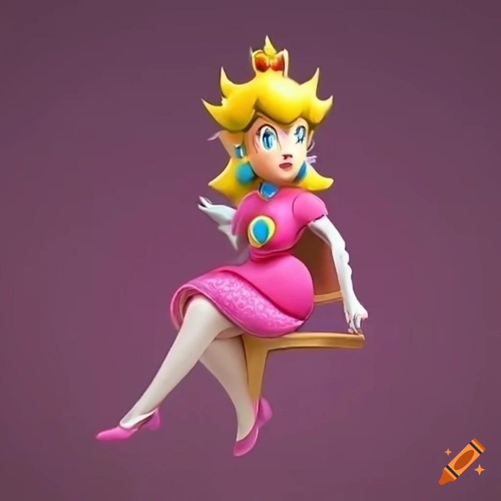 Close-up of princess peach's high heels on Craiyon