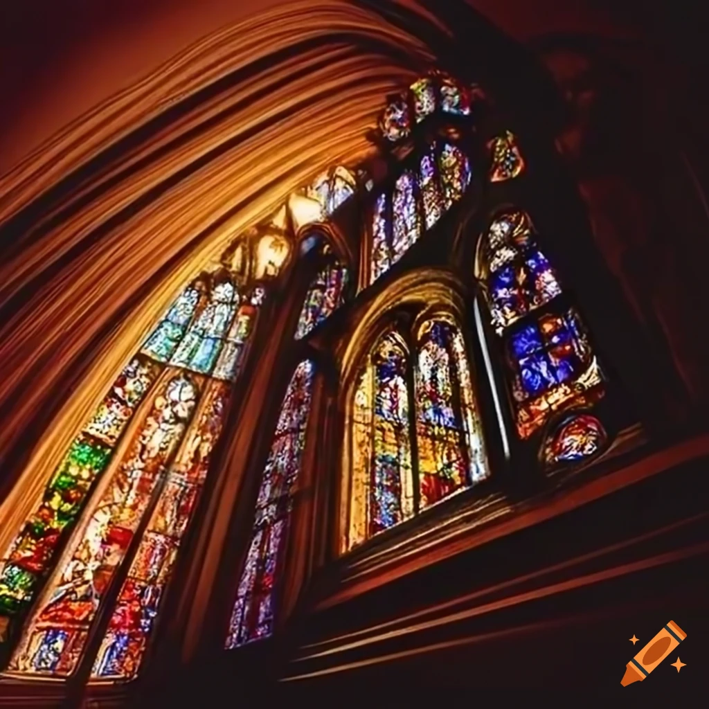 Dream-like stained glass in a cathedral