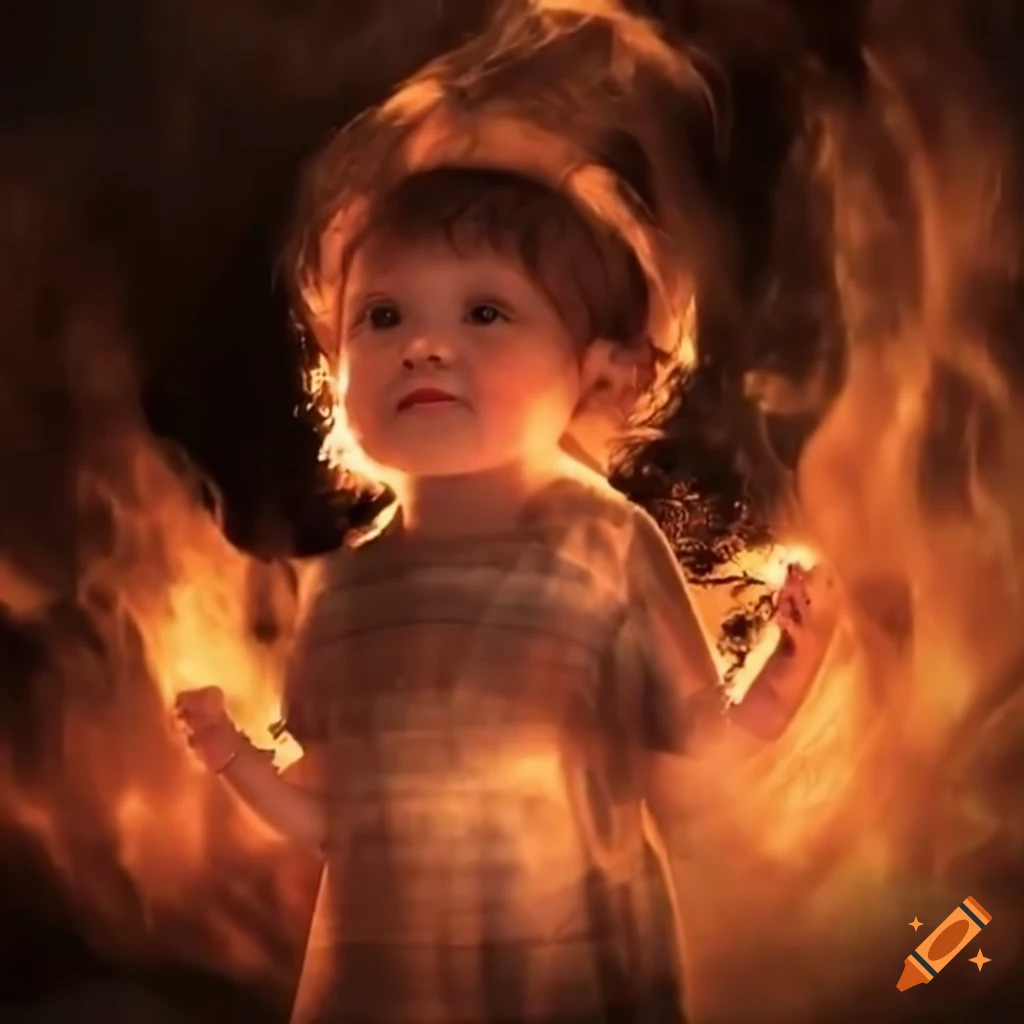 Image of a little girl being saved from an explosion on Craiyon