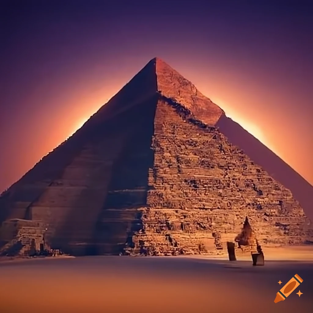 Iconic view of the pyramids of giza