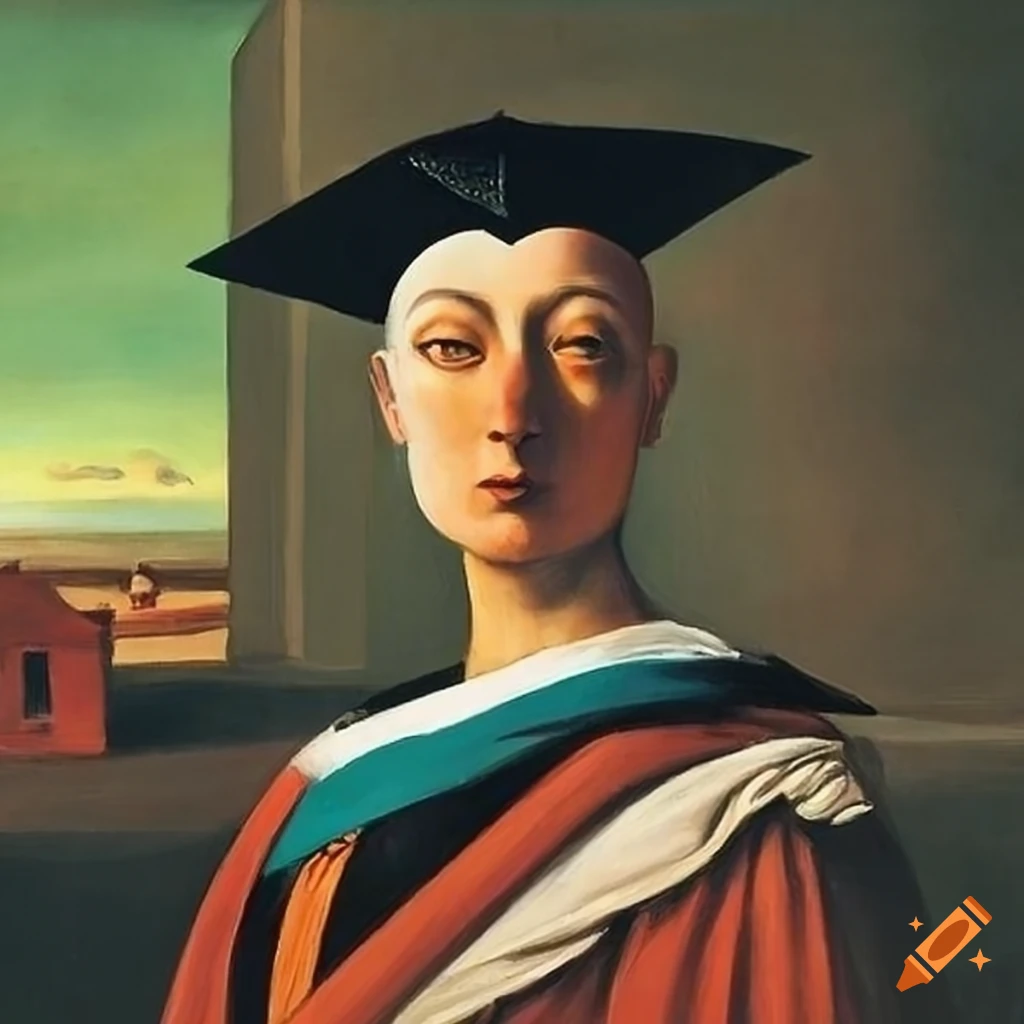 Giorgio de chirico's painting of oxford university graduation on Craiyon