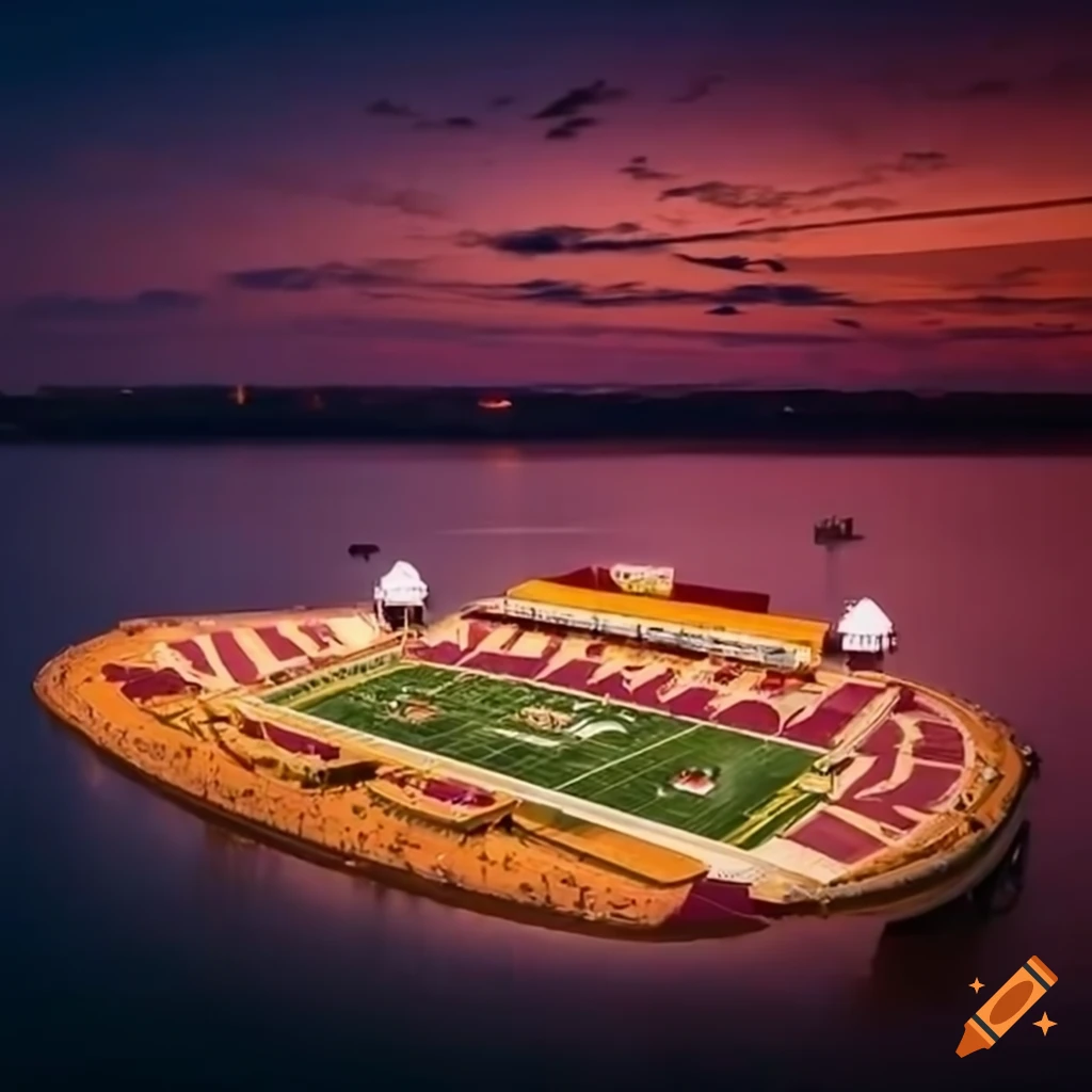 Floating stadium in the chesapeake bay on Craiyon