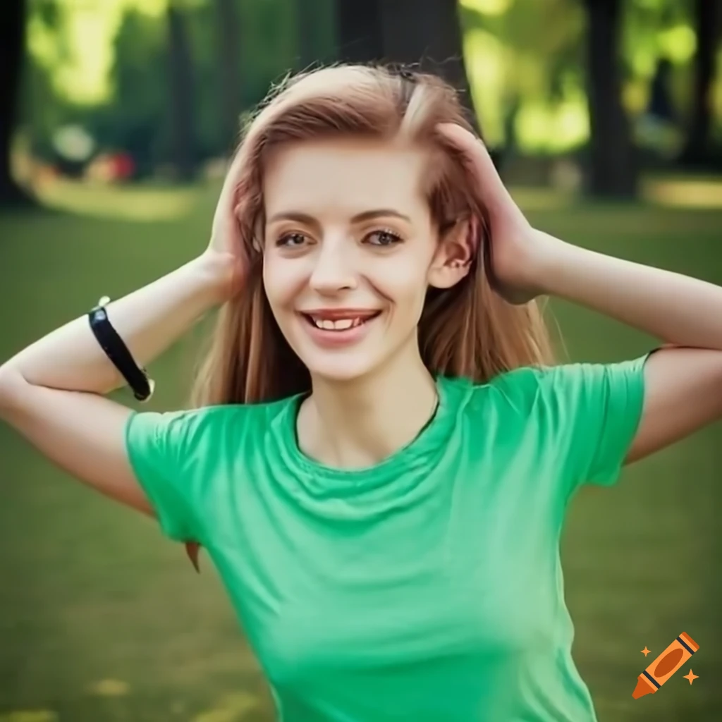 Young woman smiling in a park