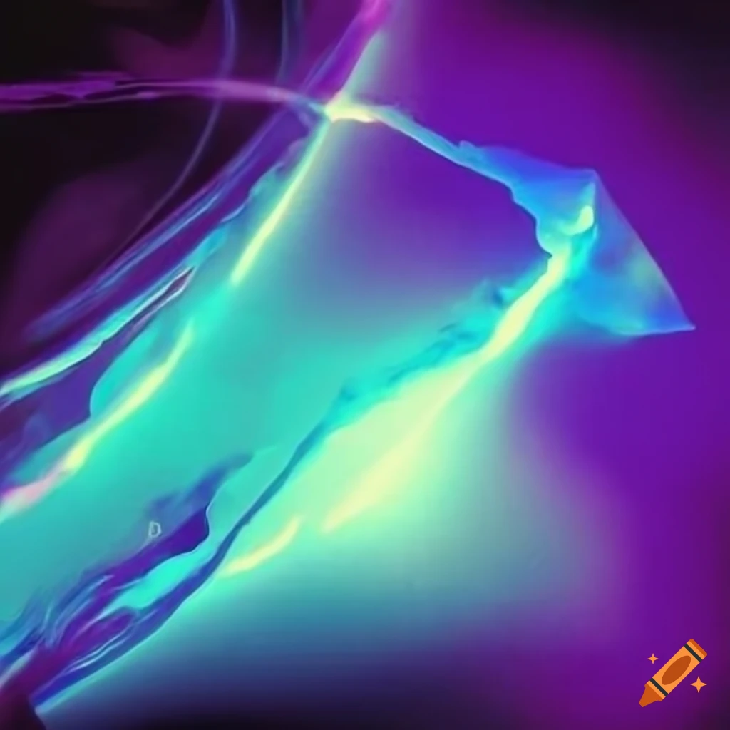 Holographic shoegaze album cover with twisted light beams on Craiyon