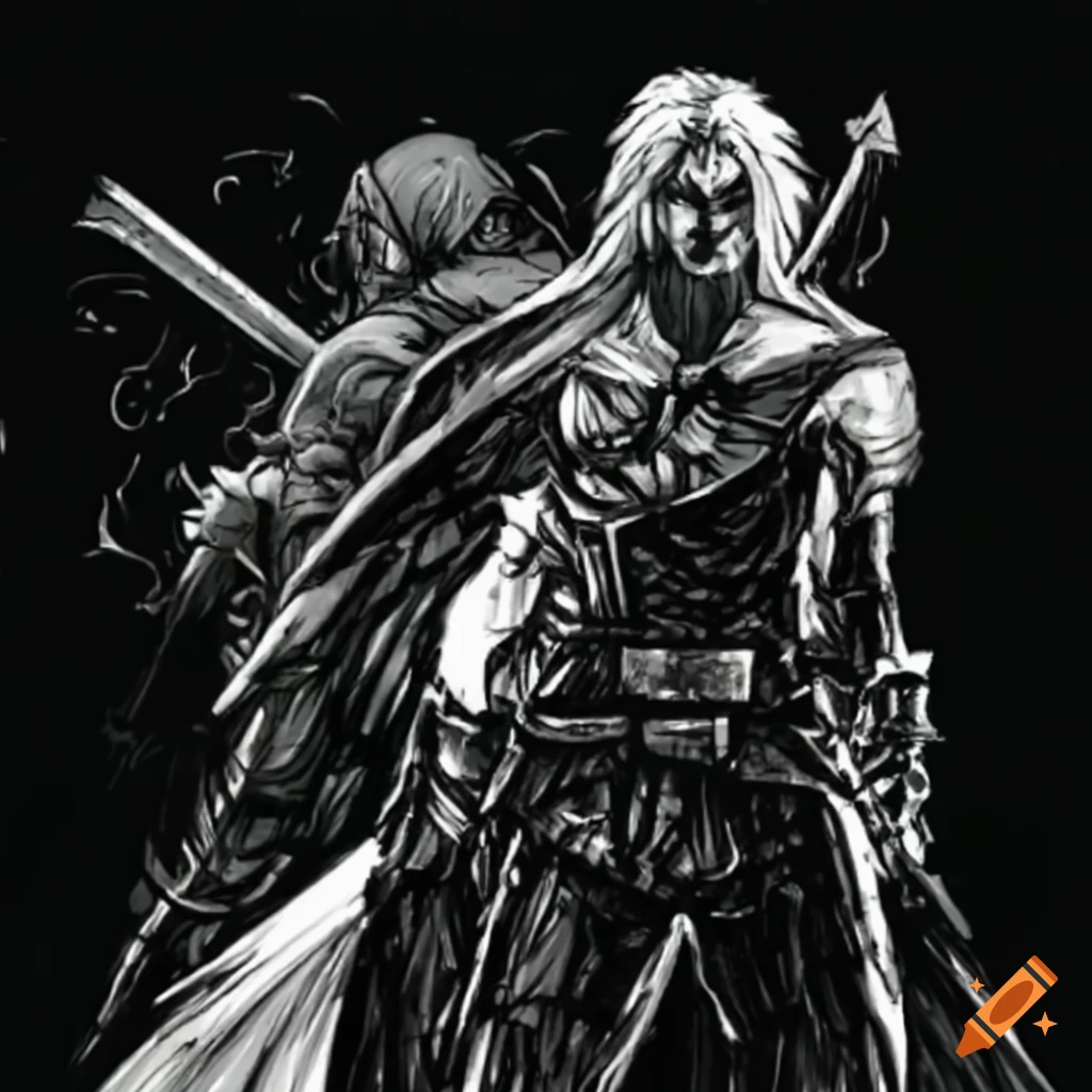 Epic sword fight between guts and sephiroth on Craiyon