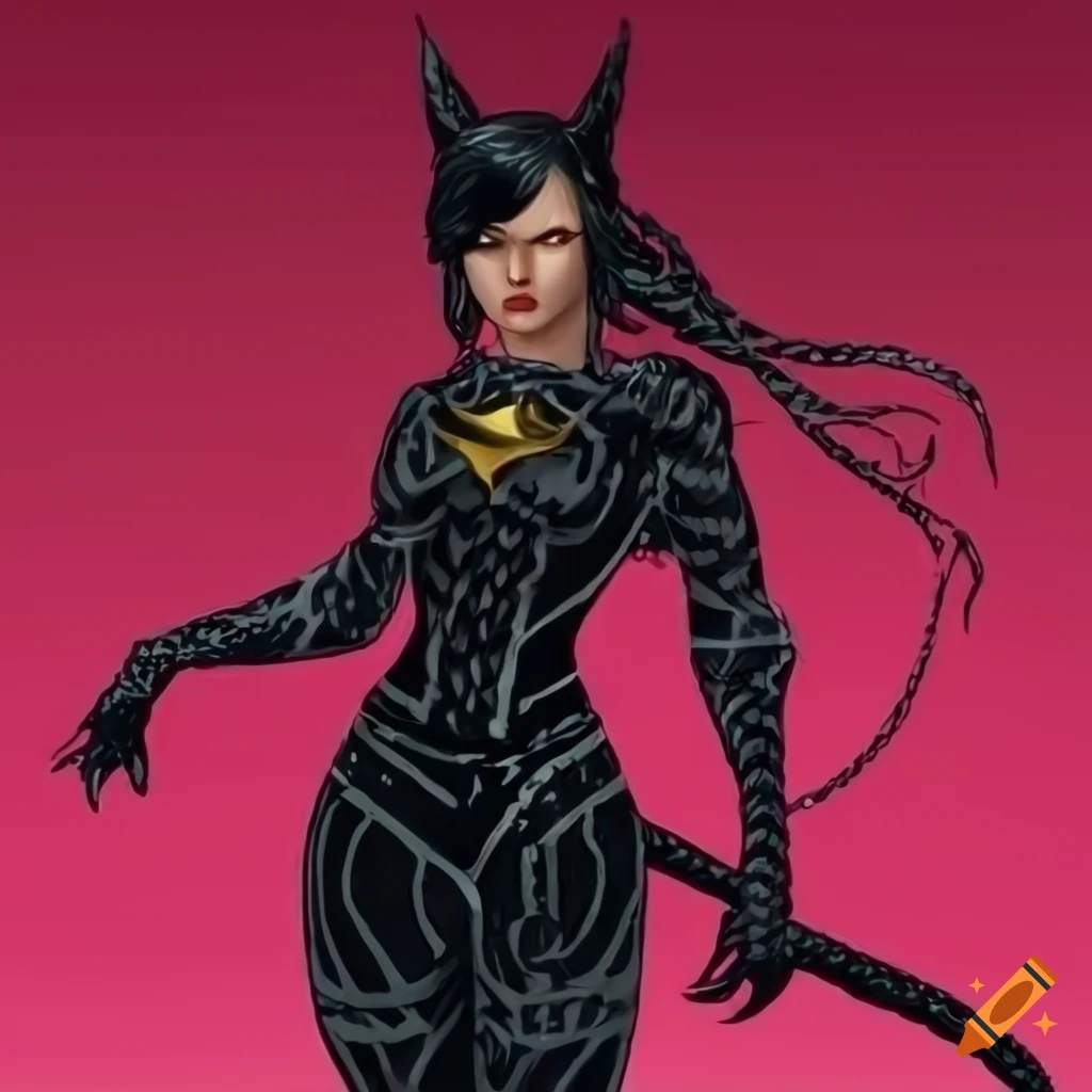 Illustration of a powerful female superhero with braided hair and ...