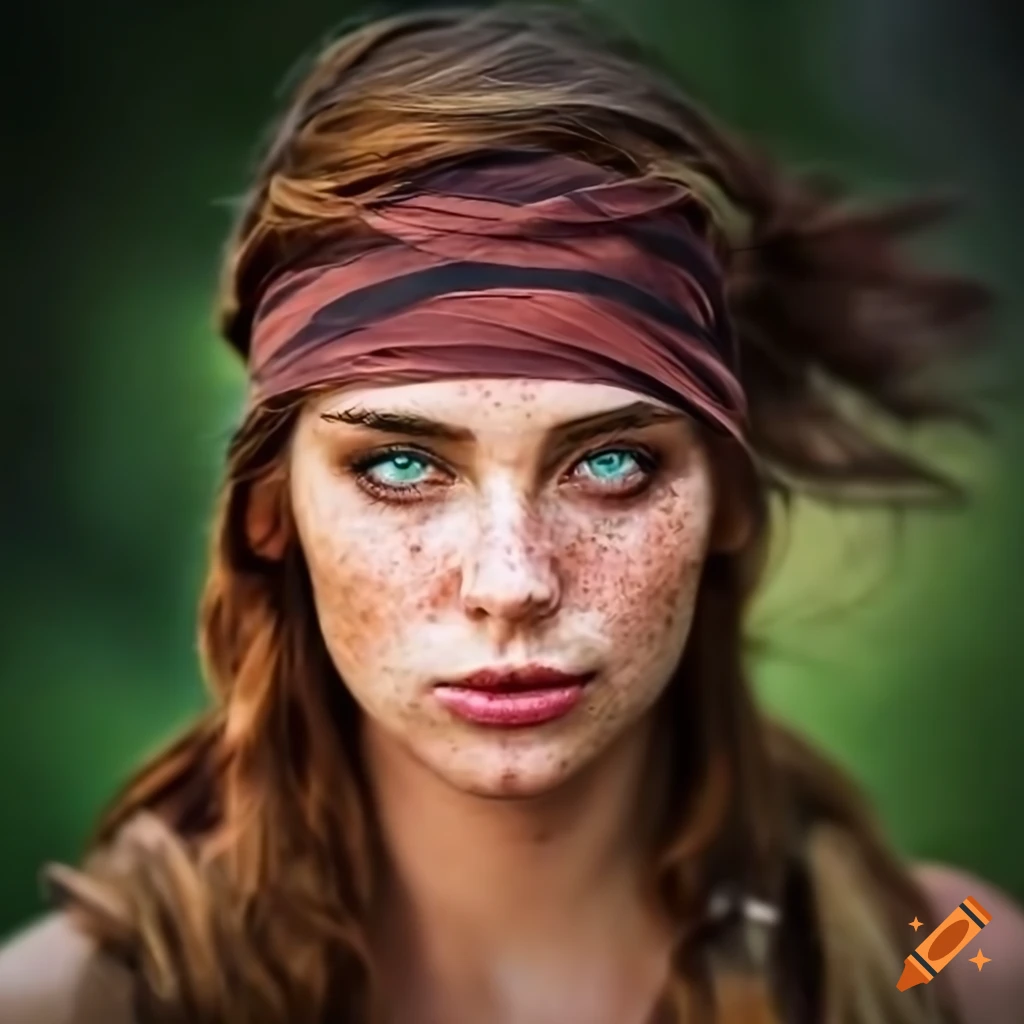 Portrait of a beautiful woman with a scar across her lips on Craiyon