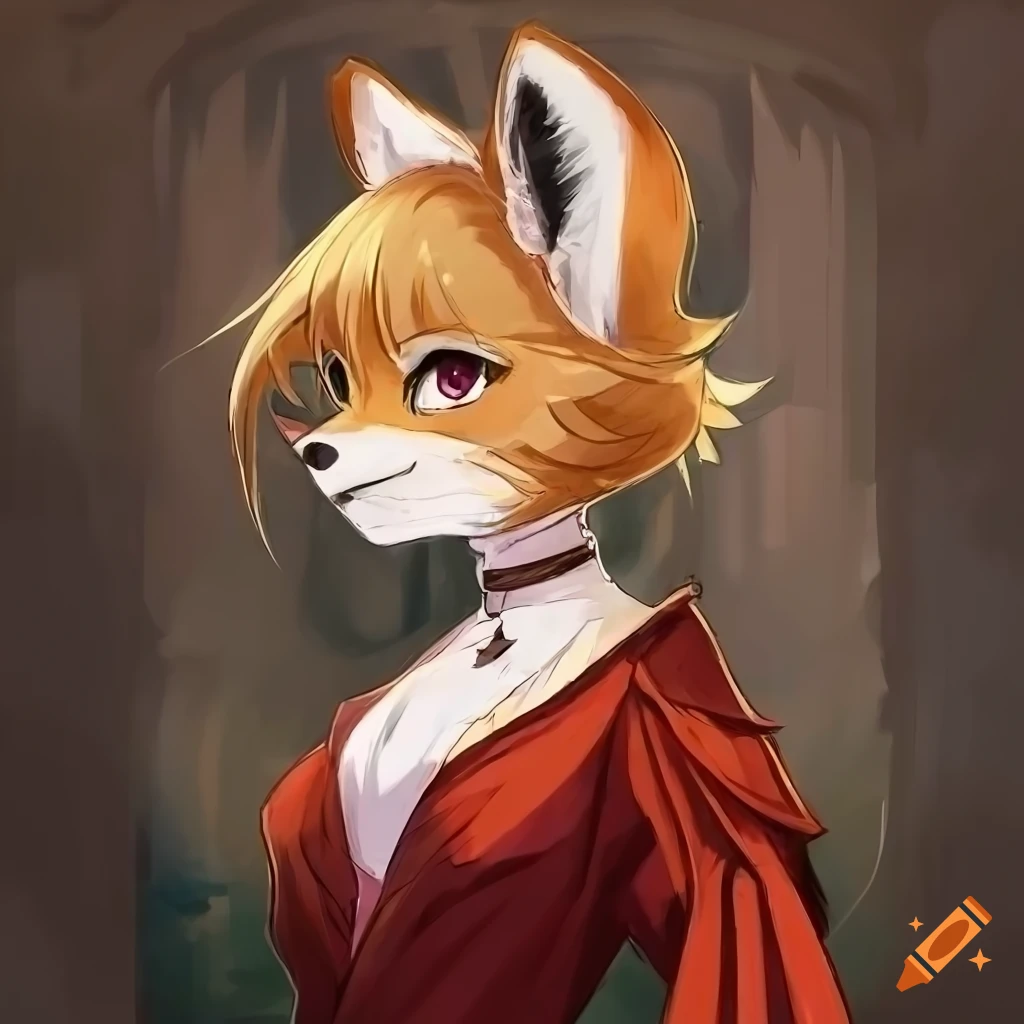 Furry fox girl orange on Craiyon
