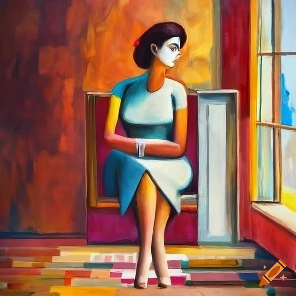 Captivating artwork of a woman by a window on Craiyon