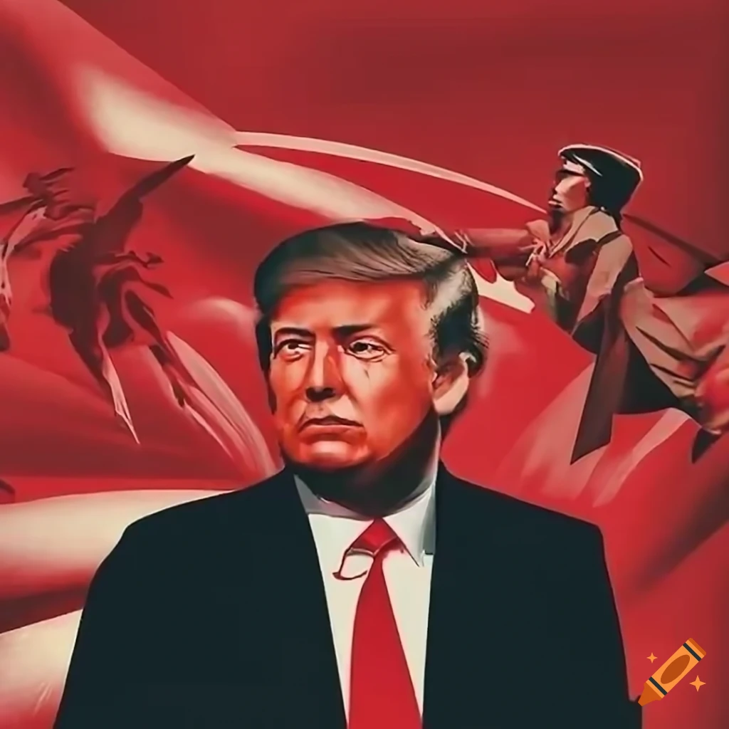 Political satire image featuring trump and mao on Craiyon