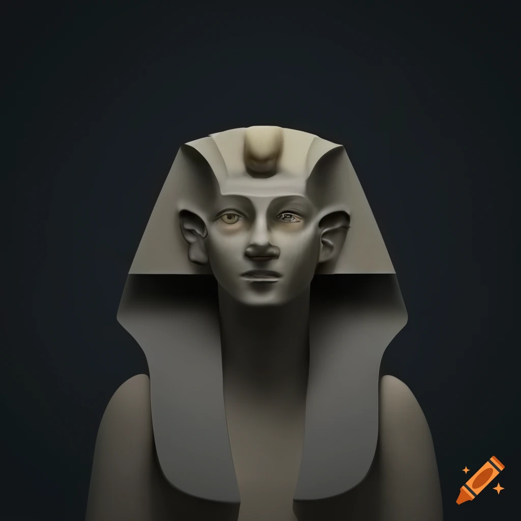 Minimalist render of the sphinx sculpture on Craiyon