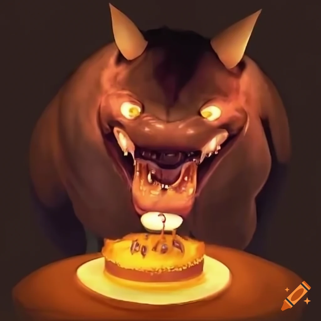 Blacksmith forging a birthday cake like a sword on Craiyon