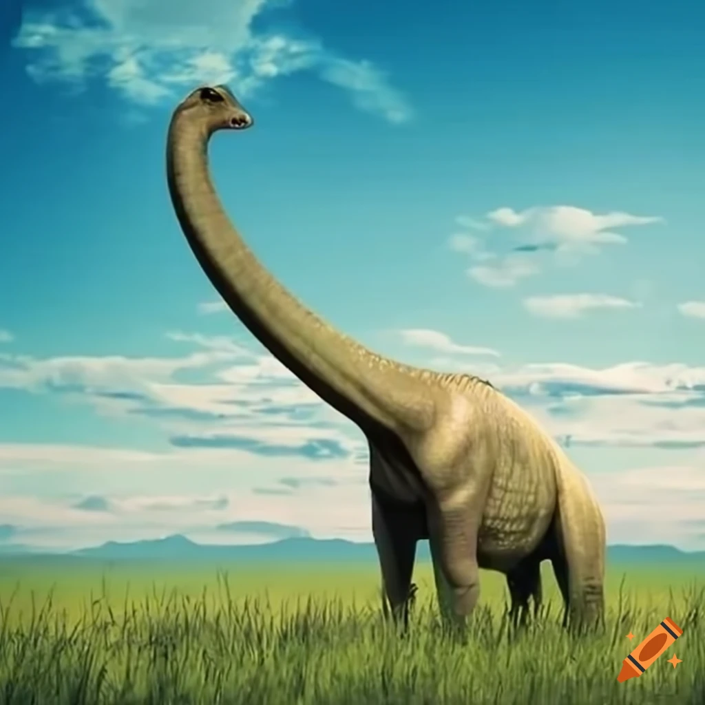 Brachiosaurus in tall grass on Craiyon