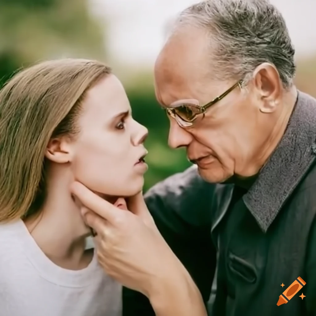 Image of an older man rejecting a teenage girl
