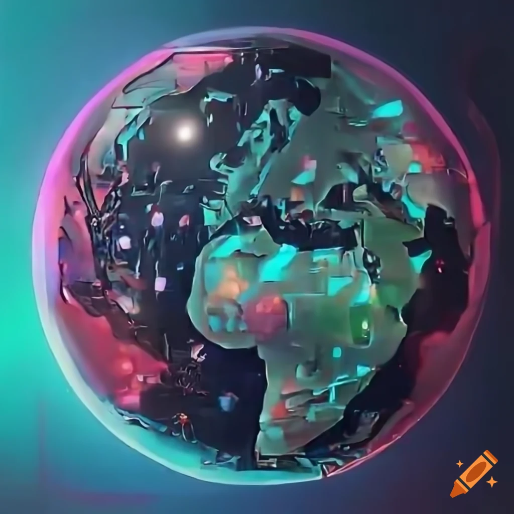 Futuristic artwork of an ai controlling the world