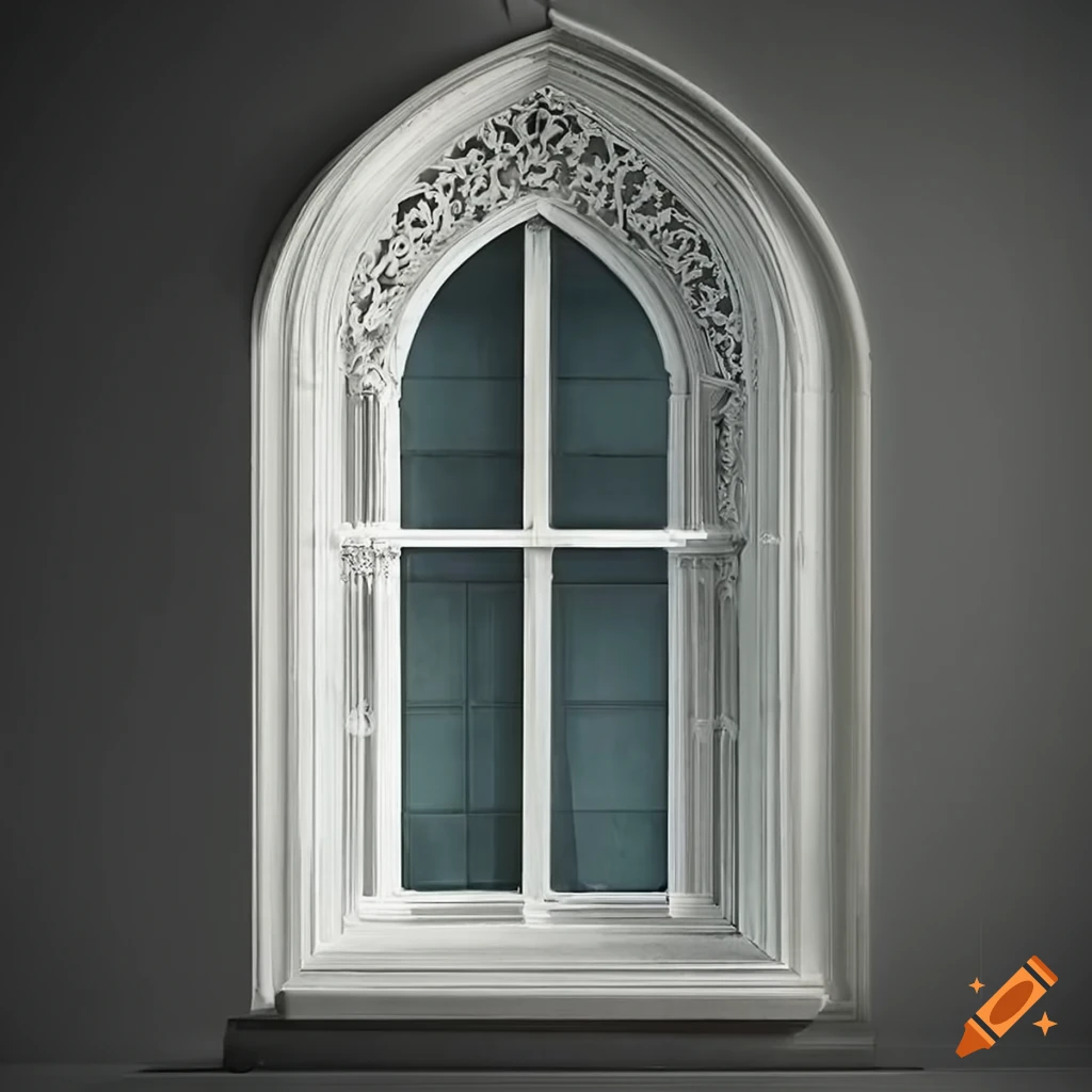 Art deco iron window with textured clear glass and sunlight in black ...