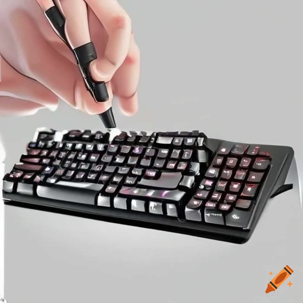 Gaming keyboard covered in chocolate on Craiyon