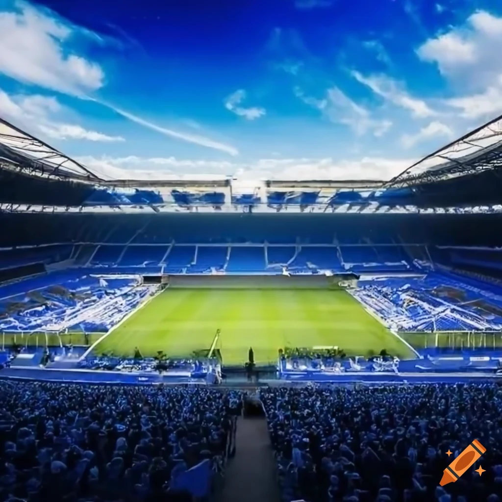 View of a packed soccer stadium on a sunny day on Craiyon