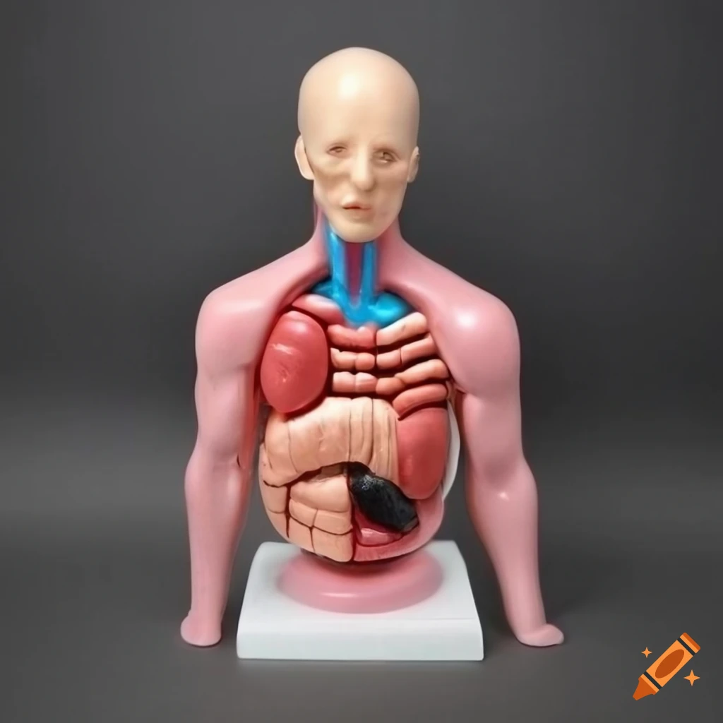 Pastel-colored anatomical organs model toy from the 1950s on Craiyon