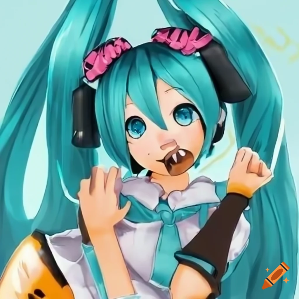 Garfield and hatsune miku together on Craiyon