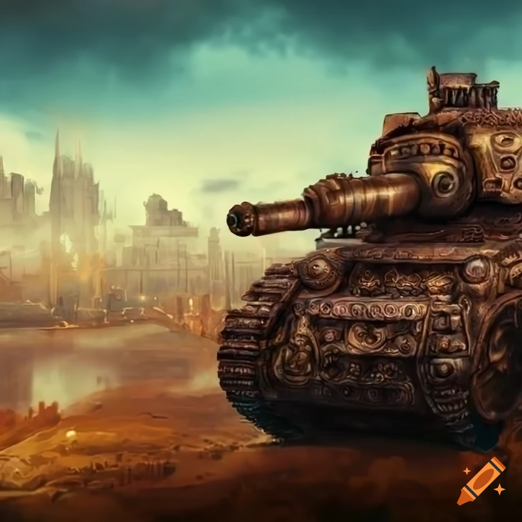 Detailed drawing of a mechanical war in greyscale, realistic style on ...