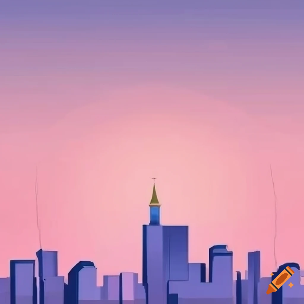 Pastel colored minimalist cityscape on Craiyon