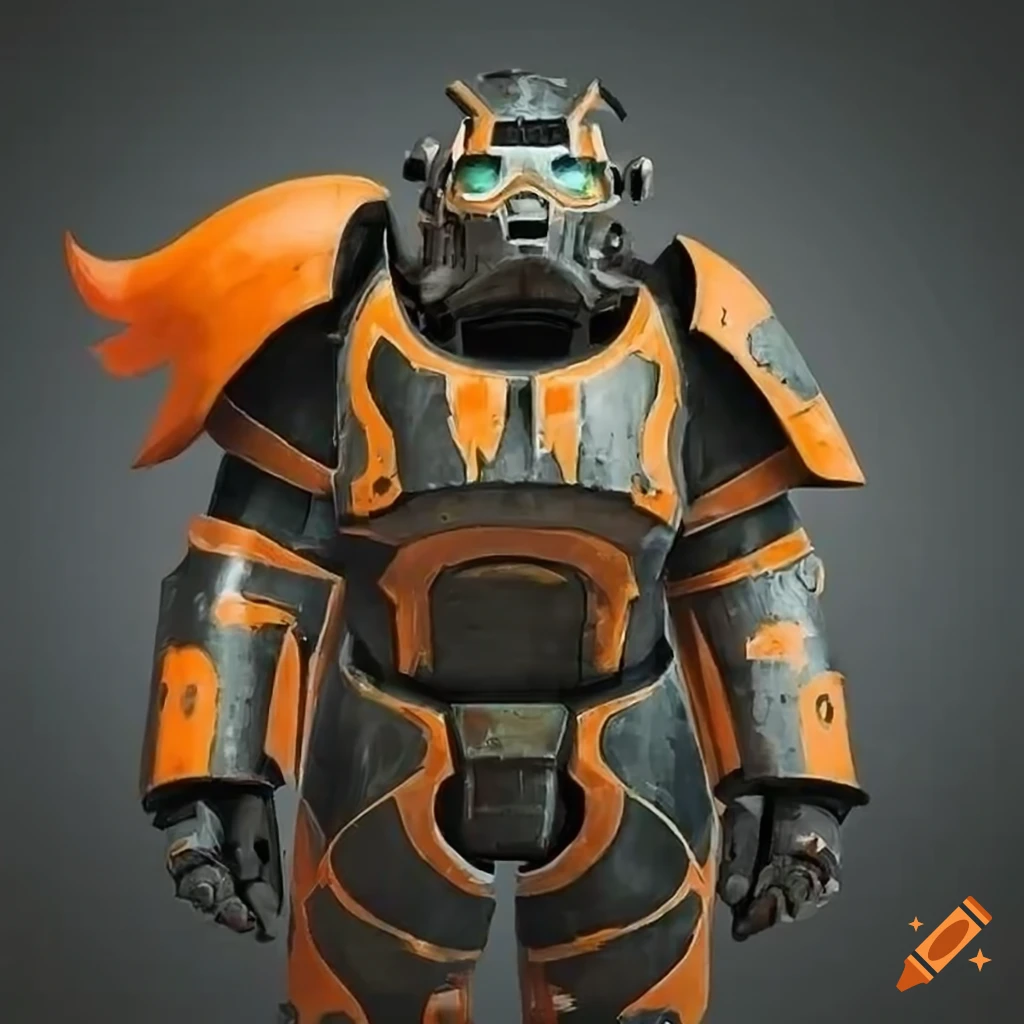 Fallout power armor with fox motif and black paint
