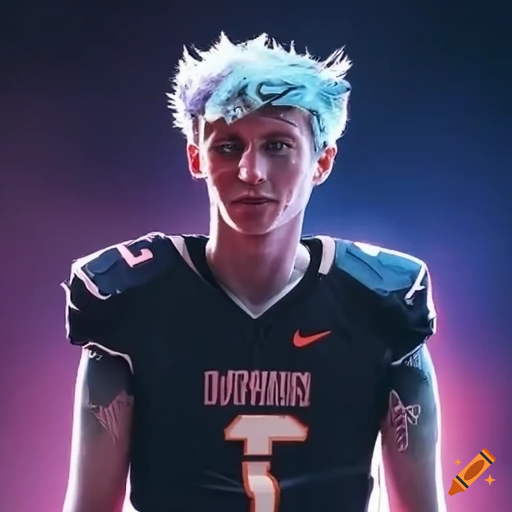 Tyler 'ninja' blevins as a football kicker on Craiyon