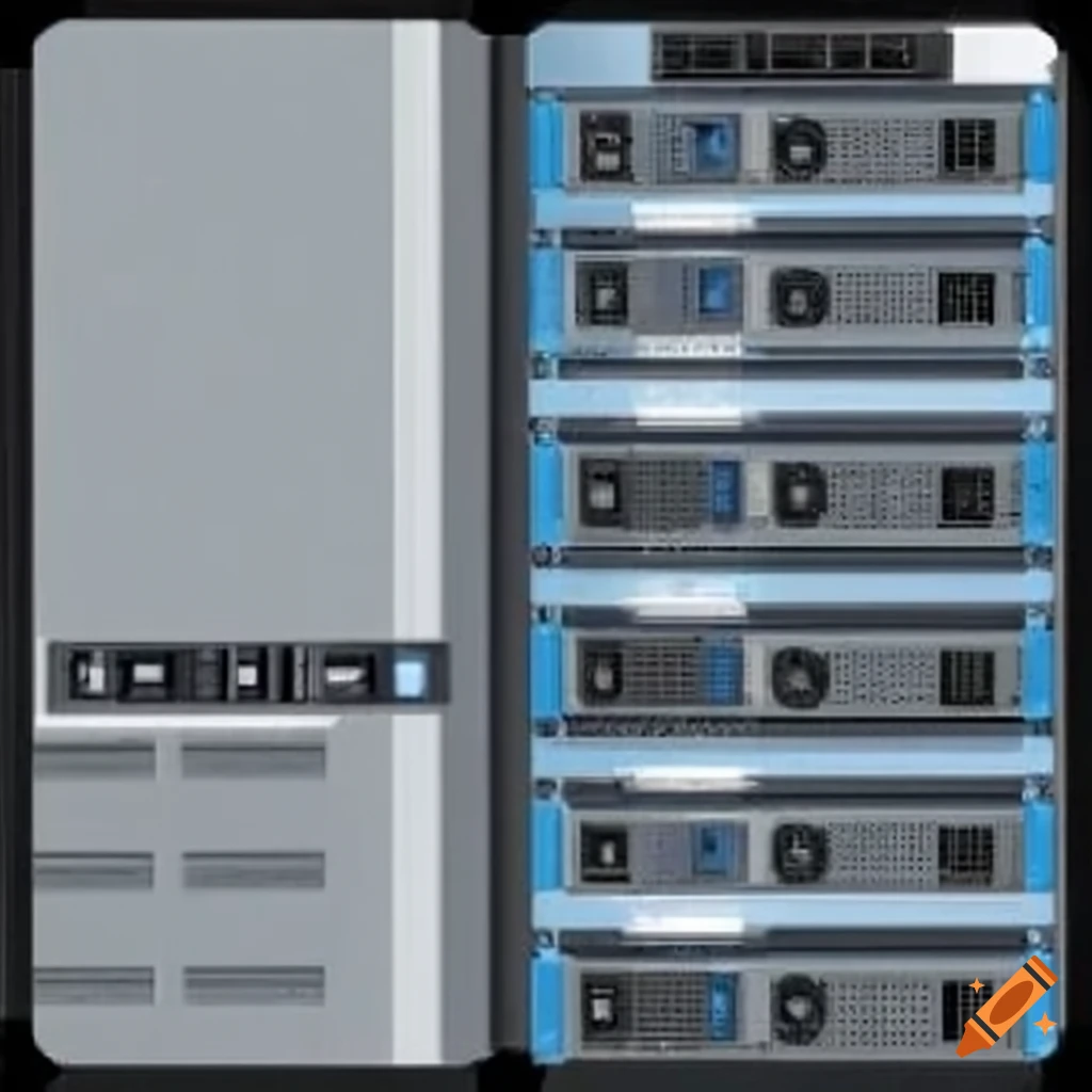 Servers in a data center on Craiyon