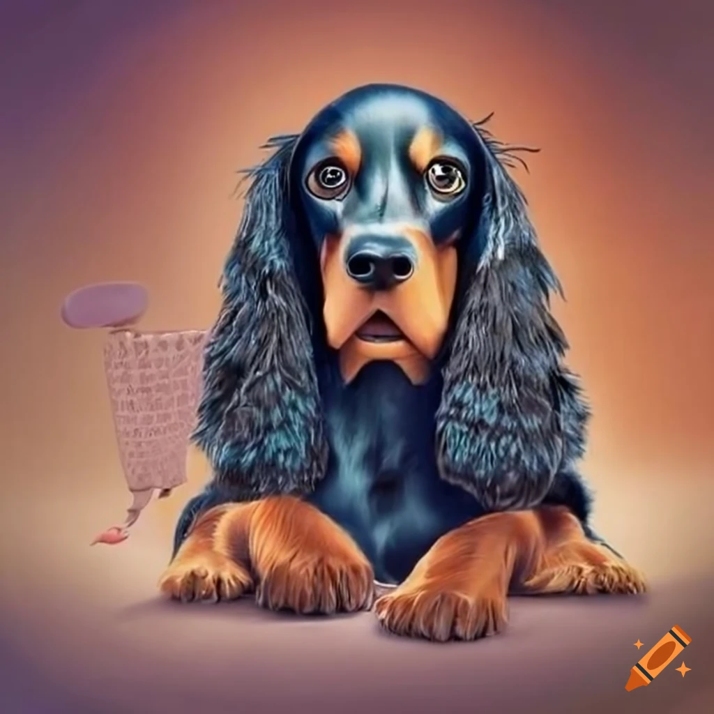 Poster of a Disney Pixar gordon setter puppy named Toast on Craiyon