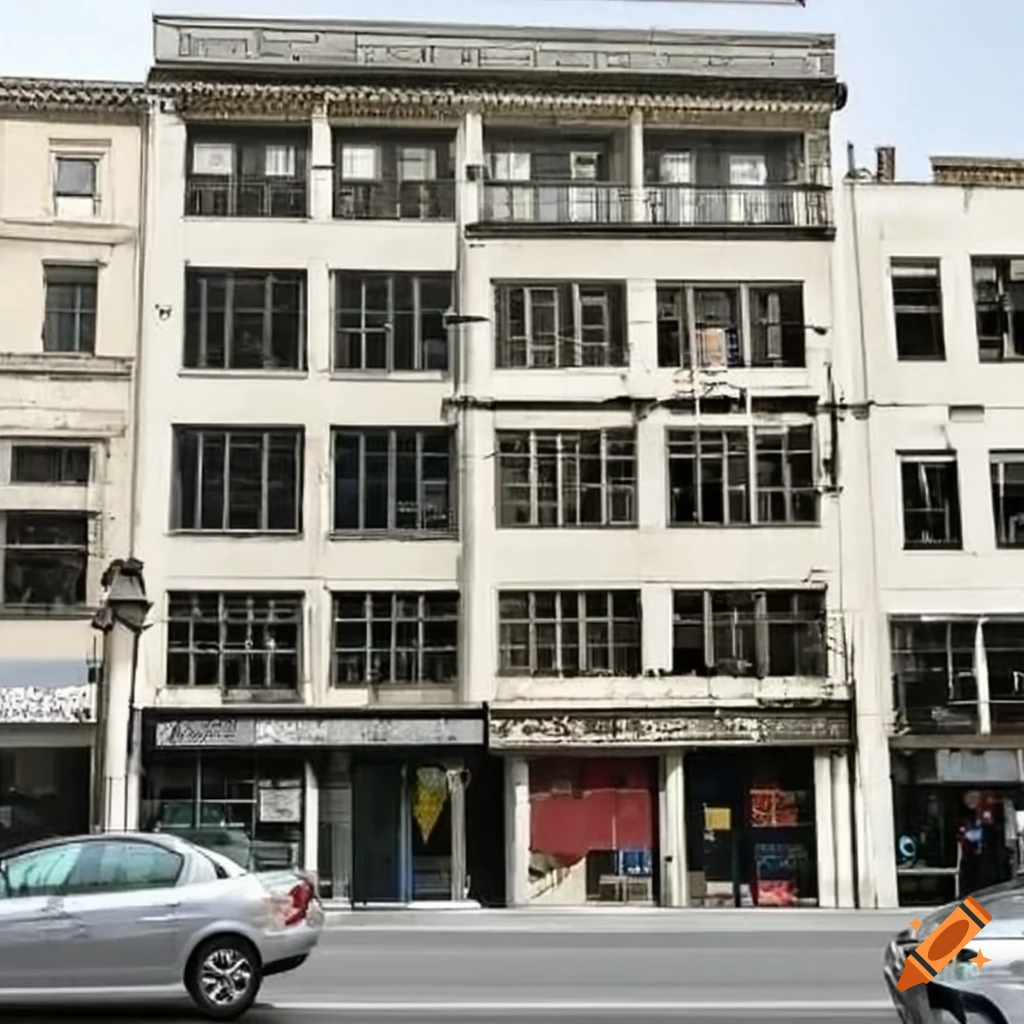 Front view of buildings on hamra street on Craiyon
