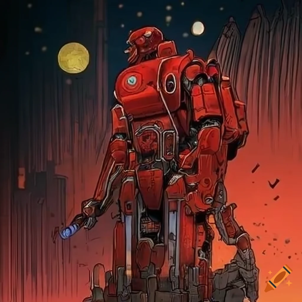 Red moebius bio speeder art on Craiyon