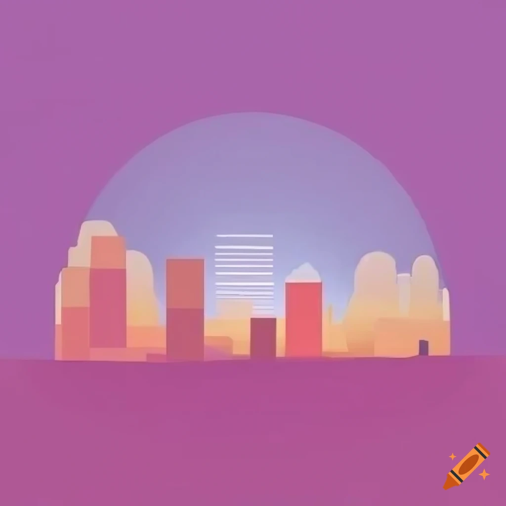 Pastel cityscape illustration on Craiyon