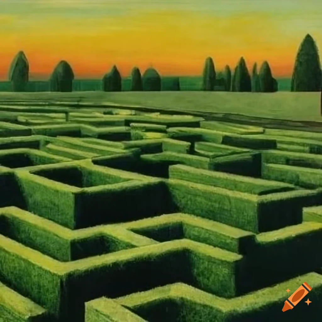Rene magritte's garden maze artwork