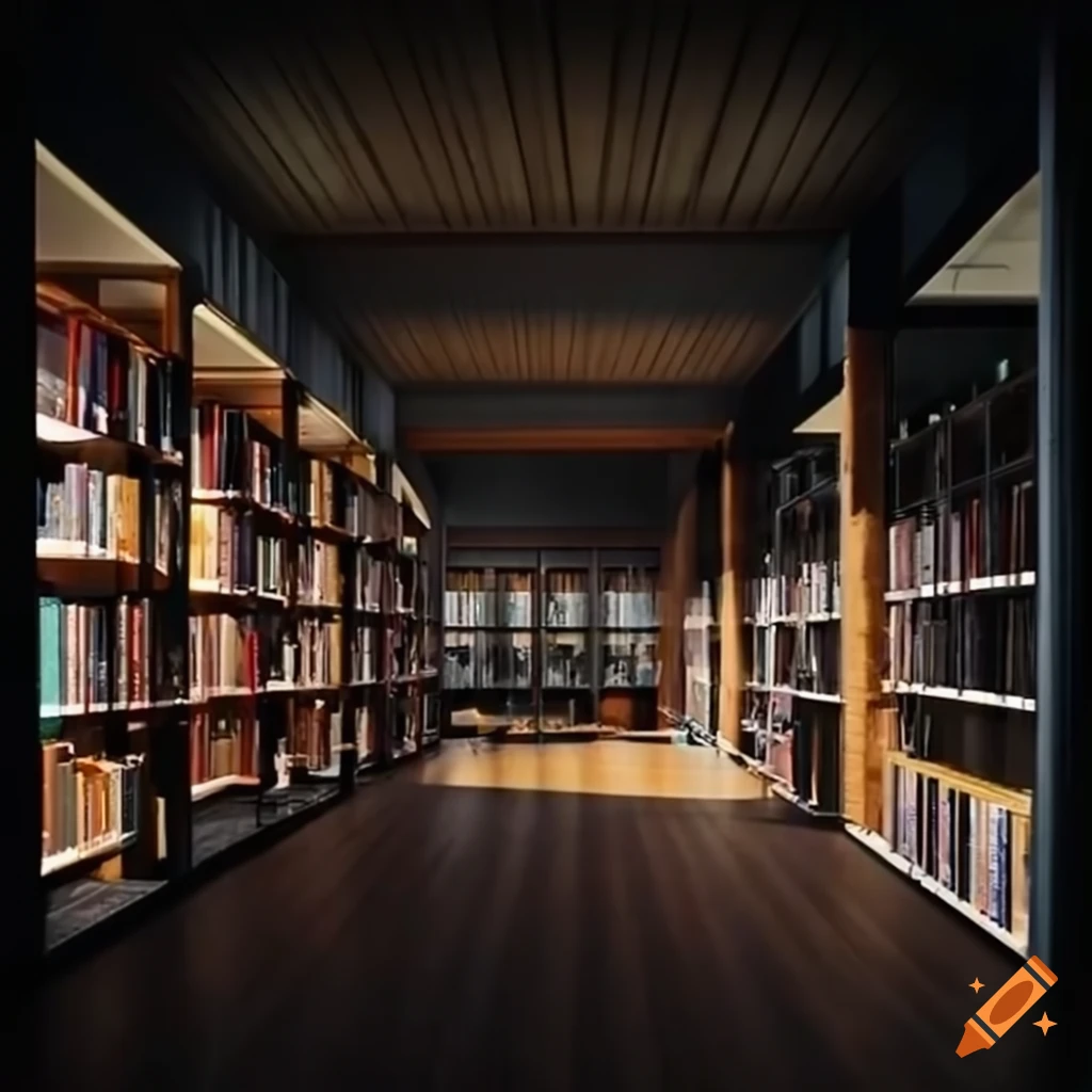 Modern library with lots of light in new zealand on Craiyon