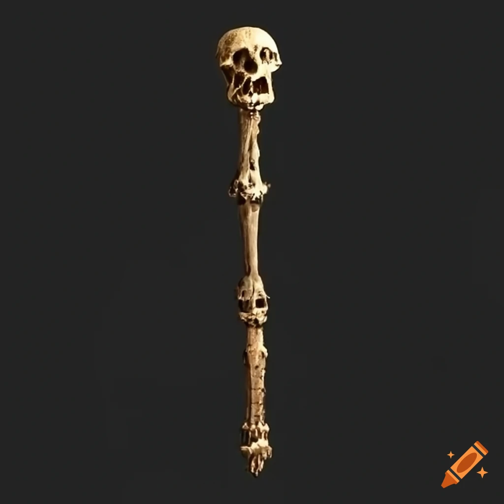 Sinister staff with skull to create undead creatures on Craiyon